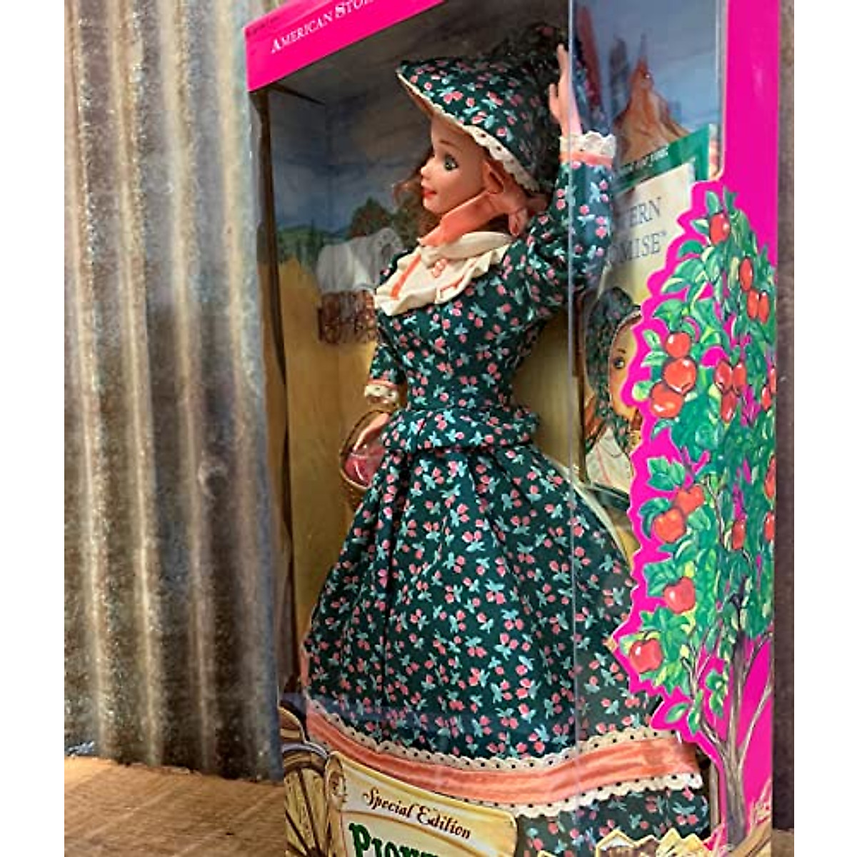 American Stories Pioneer Barbie with Western Promise Book.