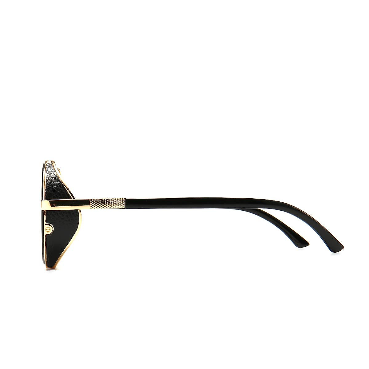 Dollger Steampunk Vintage Retro Round Sunglasses Metal Circle Frame (Black Lens+Gold Frame,100% UV Protection Lens)