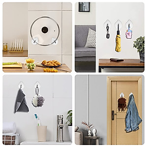 Paper Towel Holder - MUNNAR Stainless Steel Paper Towel Holder, Under Cabinet Paper Towel Rack, Self Adhesive or Drilling, Wall Mount Towel Paper Holder for Kitchen Sink Bathroom, with 4 Hooks