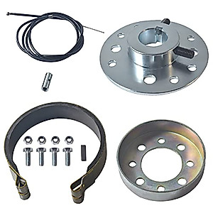 MERZHCHARE 4" Drum Brake Band Pin with 65" Cable for Go Kart 1" Bore & 1/4" Keyway for Mini Bike 12cc 196cc 6.5hp Dune Buggies Drift Trike Heavy Duty Go Kart Cart with Hardware Kit