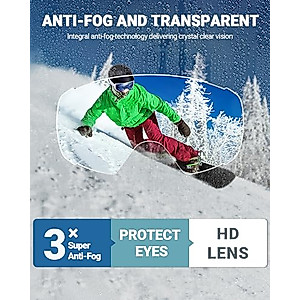 OutdoorMaster Ski Goggles with Cover Snowboard Snow Goggles OTG Anti-Fog for Youth Teenager