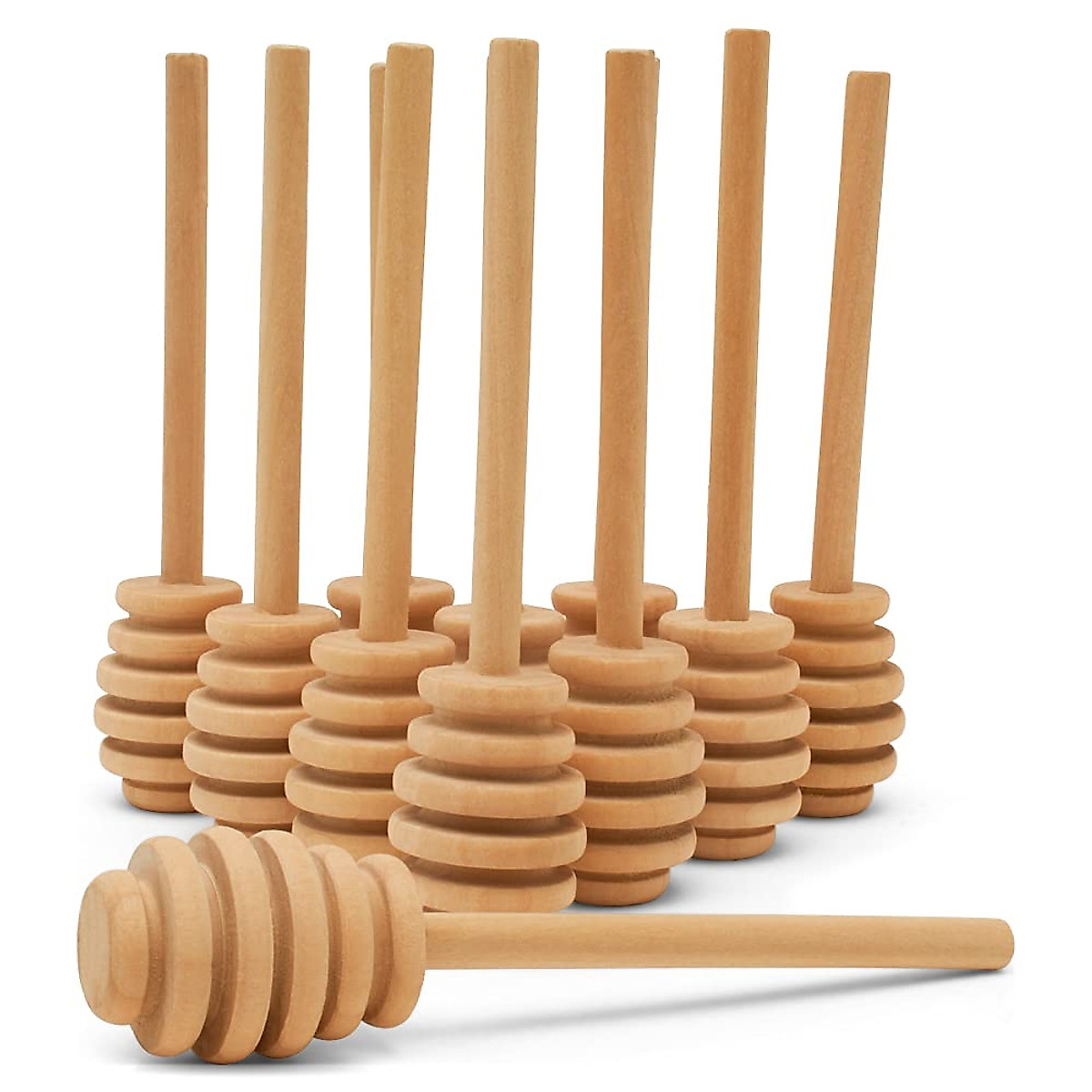 Wooden Honey Dippers 4 Inch, Pack of 24 Honey Dipper Sticks for Party Favors, Décor, and Food Boards, by Woodpeckers