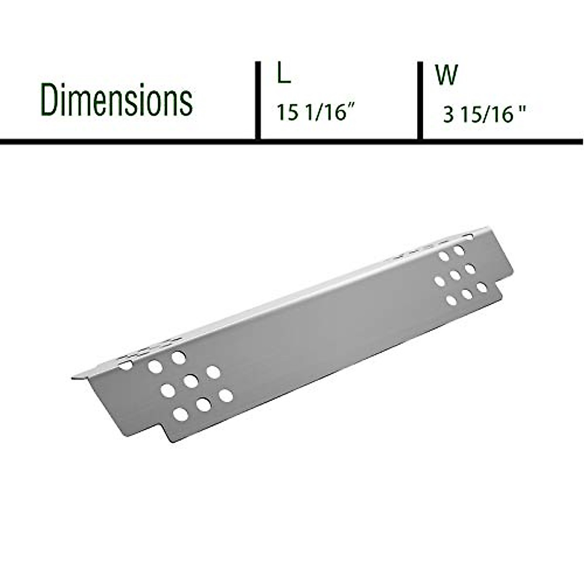 Damile 15 1/16” Stainless Steel Grill Heat Plates Shield Burner Cover Flame Tamer BBQ Grill Replacement Parts for Charbroil 463722313, 463722314, 463722315, 463742111, 463722311, 463750914, 463770915