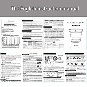 MOYU Portable Washing Machine Foldable Bucket Washer with Soft Spin Dry and Drainage Pipe(110V/240V, US Plug,English User manual)