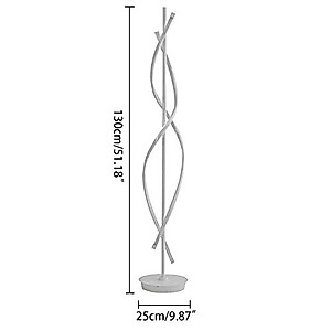 ADISUN 40W LED Floor Lamp Remote Control Dimmable Spiral Floor Lamp Indoor Lamp Floor Lamp for Living Rooms Family Rooms Bedrooms Offices Lighting (White)