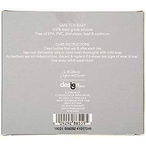 C.R. Gibson BTEE-24548 Truck 100% Food Grade Silicone Teether for Babies, 4" W x 2.2" L, Multicolor