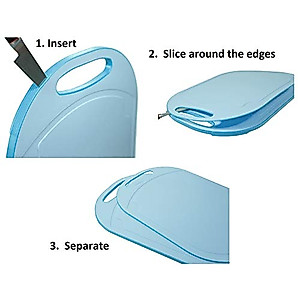 Kylermade (5 Layers) Multi-Layer Non-Slip Cutting Board, Innovative 5 layered construction, 5 Kitchen Chopping Boards for Price of 1, BPA Free, Non Porous, Dishwasher Safe, Juice Grooves (Blue)