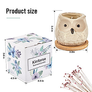 Kinforse Scented Candles Gifts for Women, Birthday Presents for Women,Owl Gifts for Women Sweet Orange Candle, Best Friend Unique Happy Birthday Bath Candle Set Gift Ideas