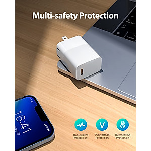 20W Fast Charger Fit for AirPods Pro 1 2 3 Gen, Fit for AirPods Max A2096, Fit for AirPods 1st/2nd/3rd Generation and 6.6Ft Charging Cable Wall Block Power Cord Adapter