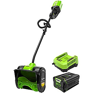 Greenworks 80V (75+ Compatible Tools) 12” Brushless Cordless Snow Shovel, 2.0Ah Battery and Charger Included