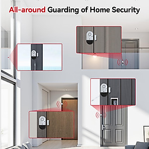 Sanjie Door Alarms When Opened,Door/Window Alarm Sensors for Kids Safety/Home Security/Pool/Garage/Dementia/Toddler/Travel Security,Easy to Install,Volume Control/Loud Alert,Long Battery Life,10 Pack