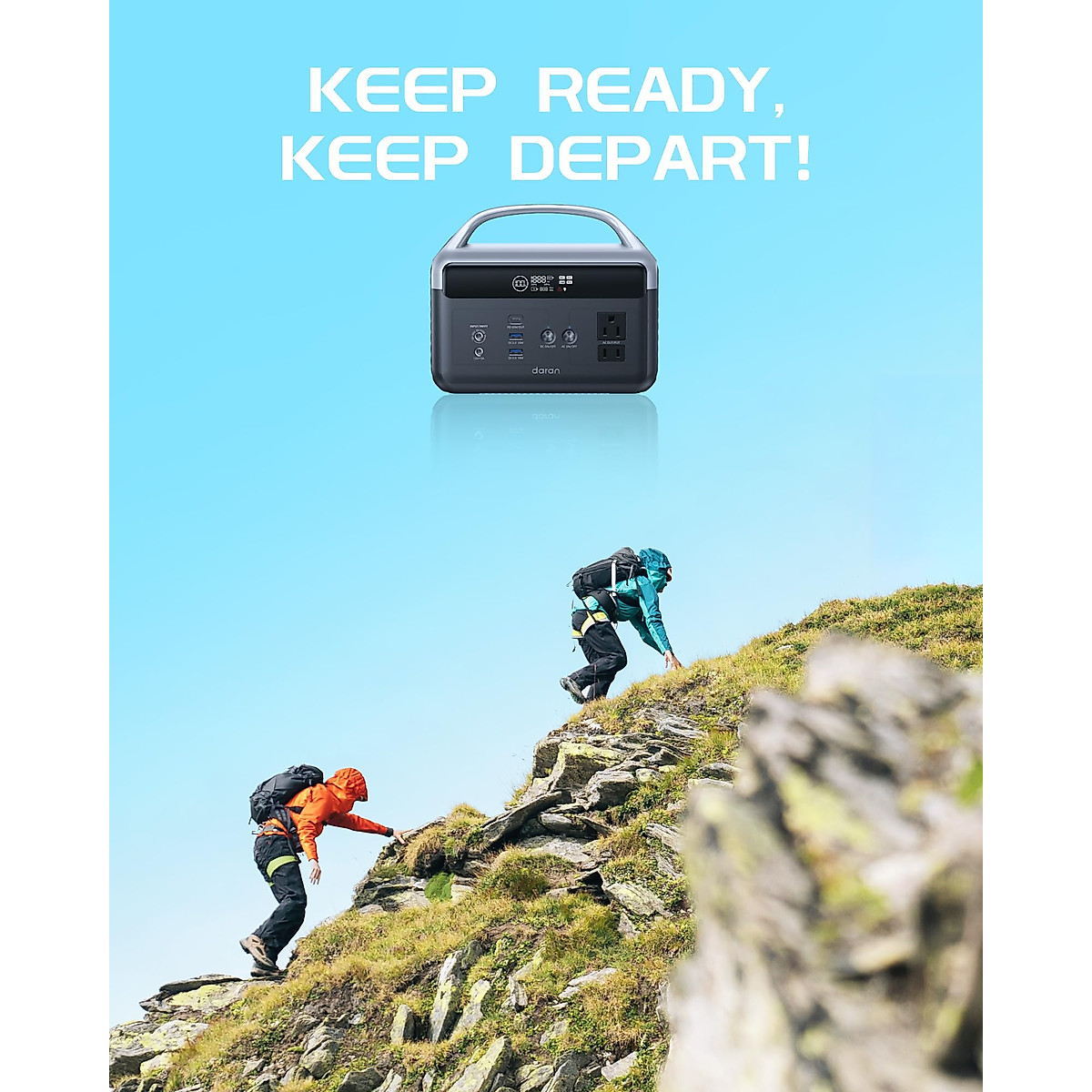 Portable Power Station 300W, 179.2 Wh LiFePO4 Battery Generator, Fast Charging Solar Generator, Portable Power Source for Camping, Hunting, Travel and Blackout(Solar panel not included)