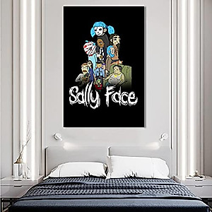 LHNY Sally Face Poster,Canvas Wall Art Aesthetic Vintage Posters & Prints Large Girl Teen Girls Pastel Office Men Hypebeast Black Playroom Gaming Preppy Cute Unframed 16x24 inches