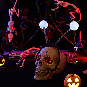 JOYIN 3 Pack LED Silver Martian Antenna Headband, Light UP Alien Headbands Head Bopper Balls, Glowing Martian Headbands Set, Alien Headpiece, Party Halloween Costume Accessories Party Favor