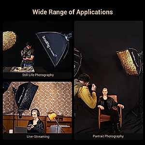 SMALLRIG Rectangular Softbox with Quick Release Pressing Design, 60 x 90cm (23.6" x 35.4") Bowens Mount Softbox with Beam Grid & Diffusers for Studio Lighting, RA-R6090 - 3930