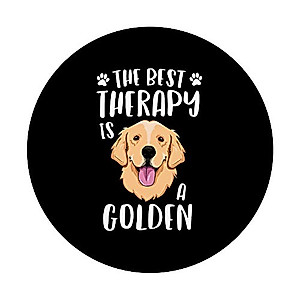 The Best Therapy Is A Golden Retriever Dog Puppy Mom Mama PopSockets PopGrip: Swappable Grip for Phones & Tablets