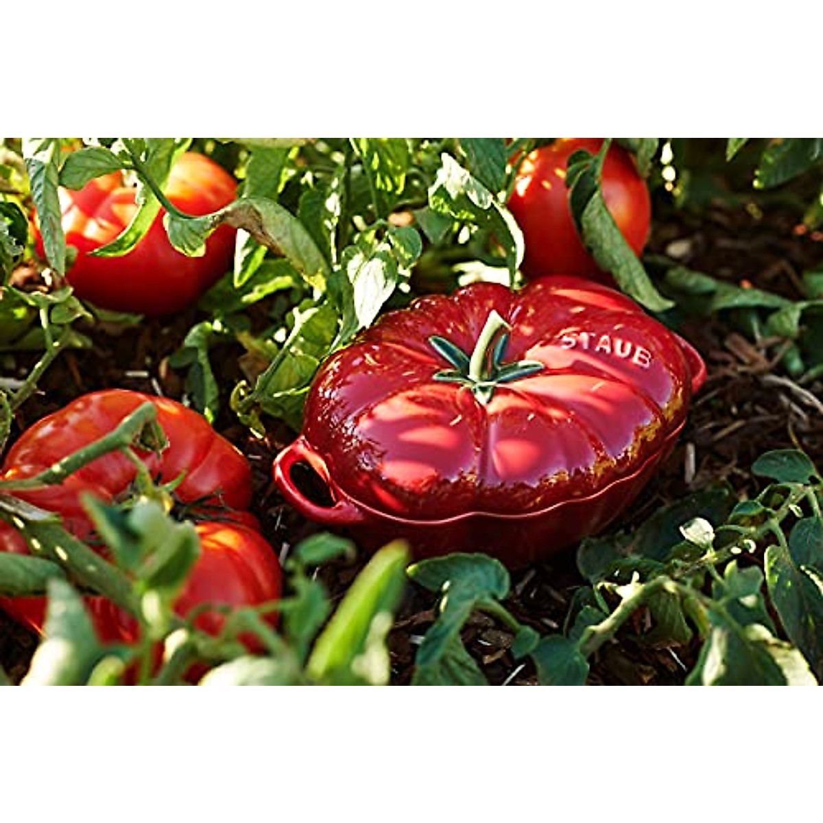 STAUB Ceramics Dutch Oven 16-oz Petite Tomato Cocotte, Cherry