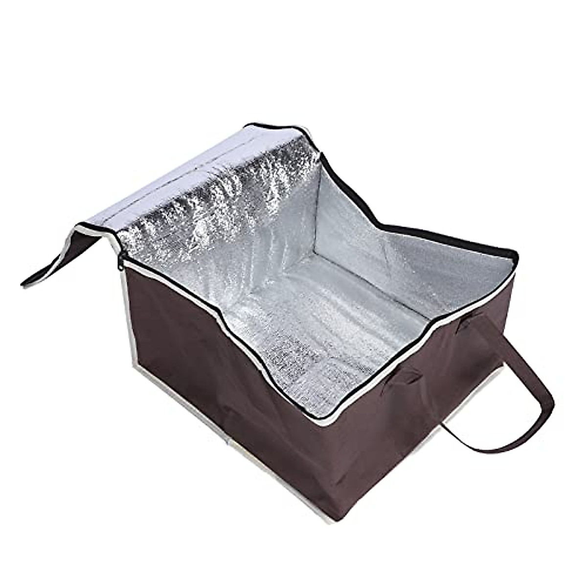 Insulated Food Delivery Bags Grocery Pizza Tote Bag Aluminum Foil Pouch Foldable Heavy Duty Storage Container for Hot and Cold Food Restaurants Catering (Coffee), 44x44cm (4117DMUO48VM917K6OYE)