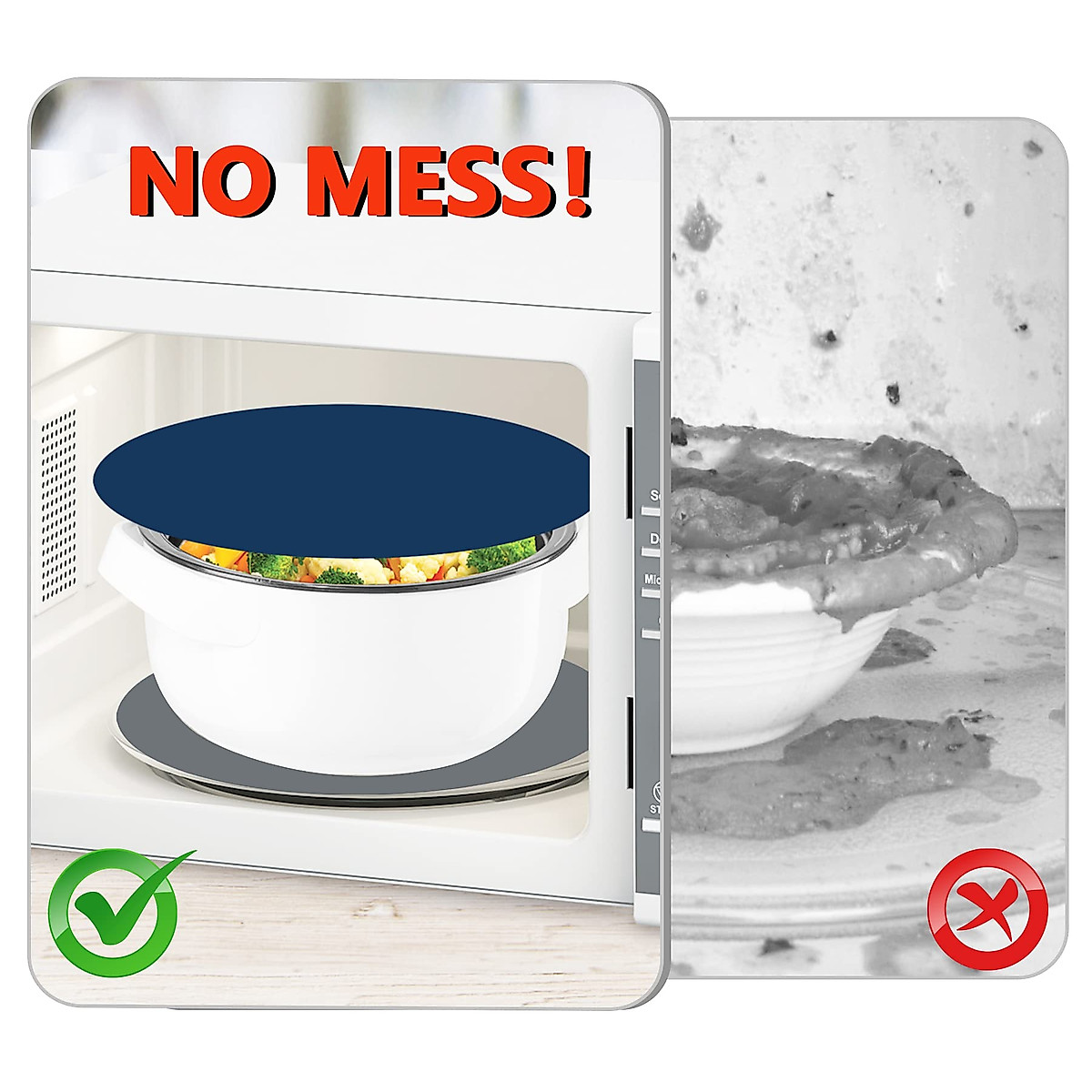 Webake Silicone Microwave Mat 12 Inch Round Large Trivet 2 Pack Non-Slip Microwave Turntable Pad, Giant Pot Holders Drying Placemat for Hot Pot Pans Bowls Plates Dishes Kitchen Counter