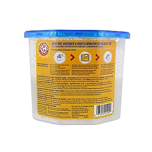 Arm & Hammer Moisture Absorber & Odor Eliminator 14oz Tub, 2 Pack - Eliminates Musty Odors & Freshens Air for Closets, Laundry Rooms, Mud Rooms