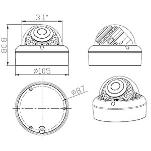 ICAMI HD Security Camera WiFi Dome IP Camera Wireless Home Surveuillance System Audio with Motion Detect (1080P)