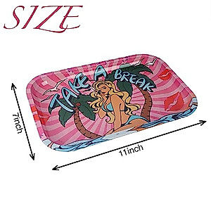 Pink Metal Rolling Tray, Cigarette Tray, Weed Tray, Rolling Smoking Accessories, Pretty Girl Pink West Coast Vibe, 11" X 7" Inch