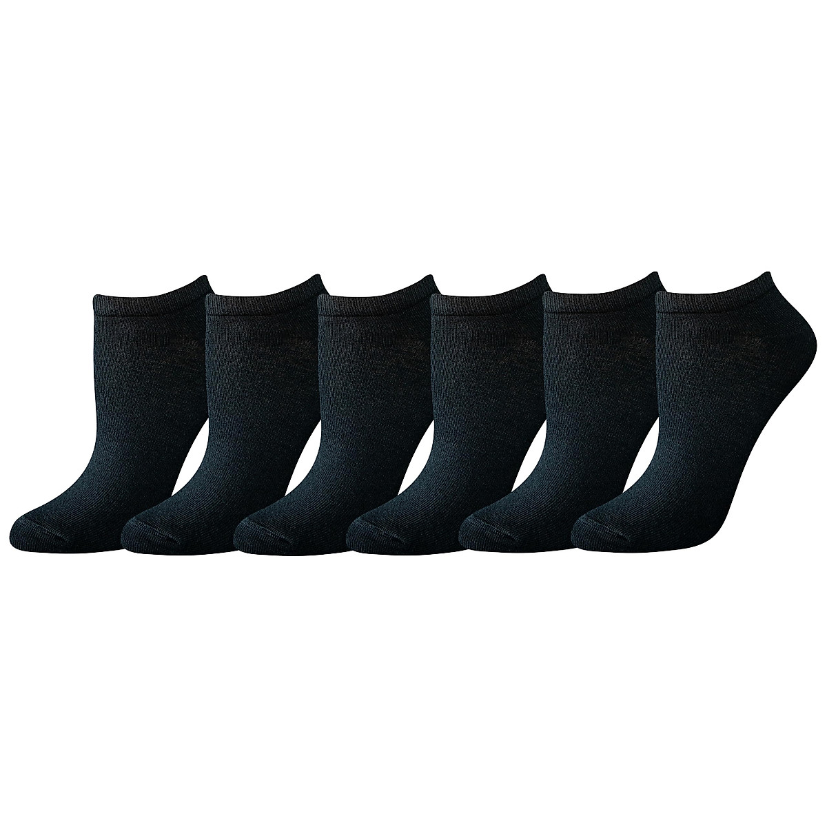 Amazon Essentials Women's Casual Low-Cut Socks, Lightweight, 6 Pairs, Black, 8-12
