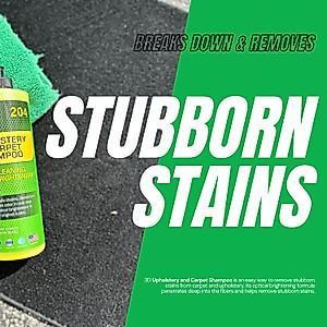 3D Upholstery & Carpet Shampoo - High Foam Stain Remover & Odor Eliminator Shampoo 16oz.