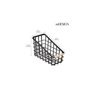 mDesign Slanted Metal Kitchen Storage Basket - Stylish & Versatile