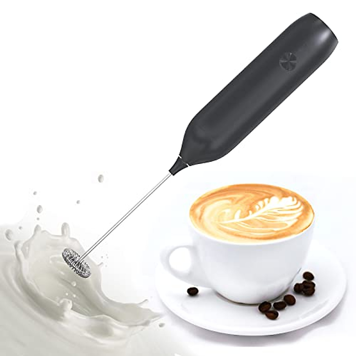 Influtto Powerful Handheld USB Rechargeable Electric Mini Compact Milk Frother, Foam Maker,Mini Mixer and Coffee Blender Black Color