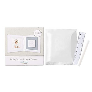 Little Pear Baby's Print Keepsake Desk Frame, Handprint And Footprint Imprint Kit, Folding Tabletop Frame, 4x6 Photo Insert, Gift For New And Expecting Moms, White