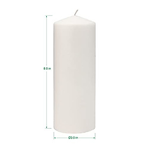 Stonebriar 18 Hour Long Burning Unscented Pillar Candles, 3x8, White