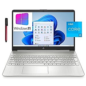 HP 2022 Newest 15 15.6" Laptop Computer, Intel Core i3 1115G4 up to 3.2GHz (Beat i5-10210U), 8GB DDR4 RAM, 256GB PCIe SSD, WiFi 6, Bluetooth, Natural Silver, Windows 11 S, BROAG 64GB Flash Drive