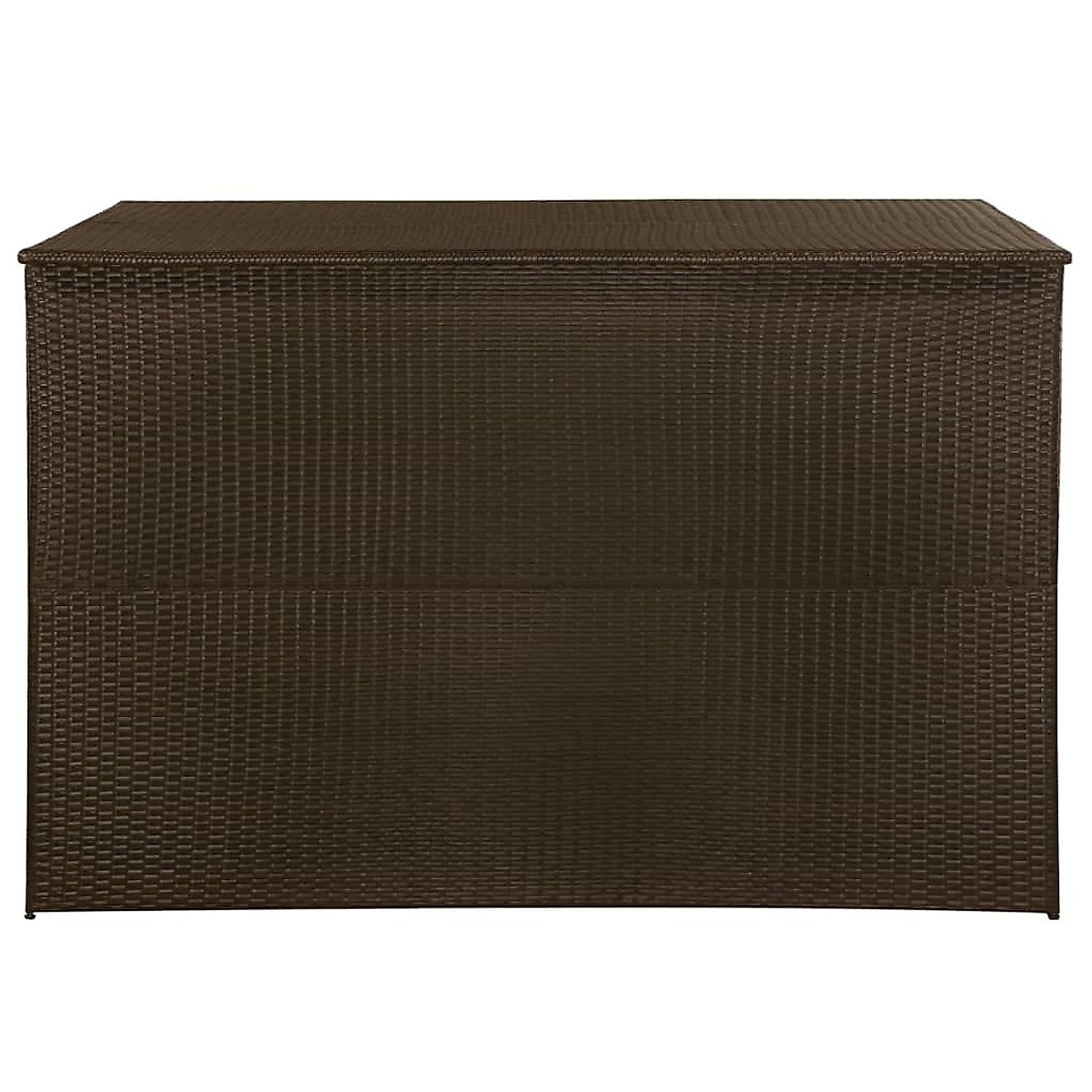 TIFITGO Asomie Patio Storage Box Brown 59"x39.4"x39.4" Poly Rattan Indoor stockage bin home chest house tank Outdoor Furniture Outdoor Storage Boxes US Stock Fast Shipment Black
