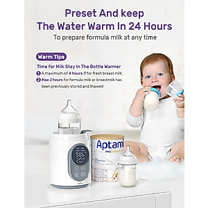 Nuliie Fast Bottle Warmer, 6-in-1 with Larger LCD Display Smart Temperature Control and Automatic Shut-Off, BPA Free Baby Bottle Warmer for Breastmilk or Formula