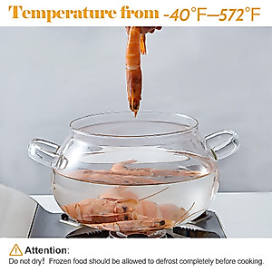 XJLVSV 64 Oz (2 Quart) Glass Clear Saucepan with Lid,Best Handmade Easy Clean Heat Resistant Glass Cooking Pot for Noodles, Soup, Cereals, Fruits