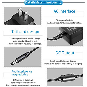 18V 1A Power Supply Adapter100V-240V AC to DC 18 Volt 1Amp Wall Charger 5.5x2.1mm DC Plug Center Positive for DC Fan Humidifier Bluetooth Speaker Sound bar Subwoofer