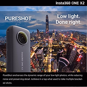 Insta360 ONE X2 360 Camera with Touchscreen - 5.7K30 360 Video, Front Steady Cam Mode, 18MP 360 Photo + InstaPano | Bundle Includes 128GB Memory Card (2 Items)