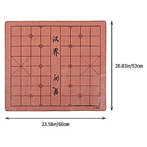 Chinese Chess Leather Chess Board Tournament Chess Mat Double-Sided Checkerboard Roll-up Tournament Chess for Portable Travel Beginner Chess Set Classic Accessories