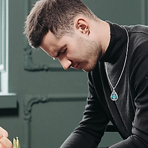 Eusense cremation jewelry tree of life Urn Necklace for human ashes of loved ones women men memorial Pendant Sterling Silver 925 keepsake earn lockets to put ashes in teardrop