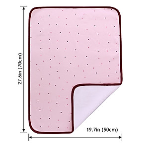 2Pcs Diaper Changing Pad Soft Cotton Waterproof Baby Changing Pad Liners Portable Changing Mat (L, Red)