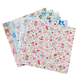 Penta Angel 4 x 4 Inch/10 x 10cm 100 Pieces Assorted Pre-Cut Printing Cotton Cloth Square Bundle Quilt Craft Fabric Patchwork DIY Sewing Scrapbooking Quilting Dot Pattern (100 pcs)