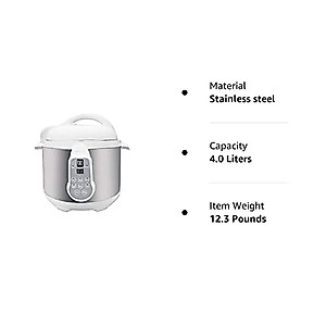 Bene Casa BC-99212 4L Electric Pressure Cooker, White (Renewed)