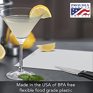 Cut N' Funnel Clear Flexible Plastic Cutting Board Mat, 2 Pack, Made in the USA of BPA & PVC Free Plastic, Easily Cleans Up