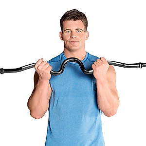 CAP Barbell 48” Regular Threaded Solid Super Curl Bar, Black