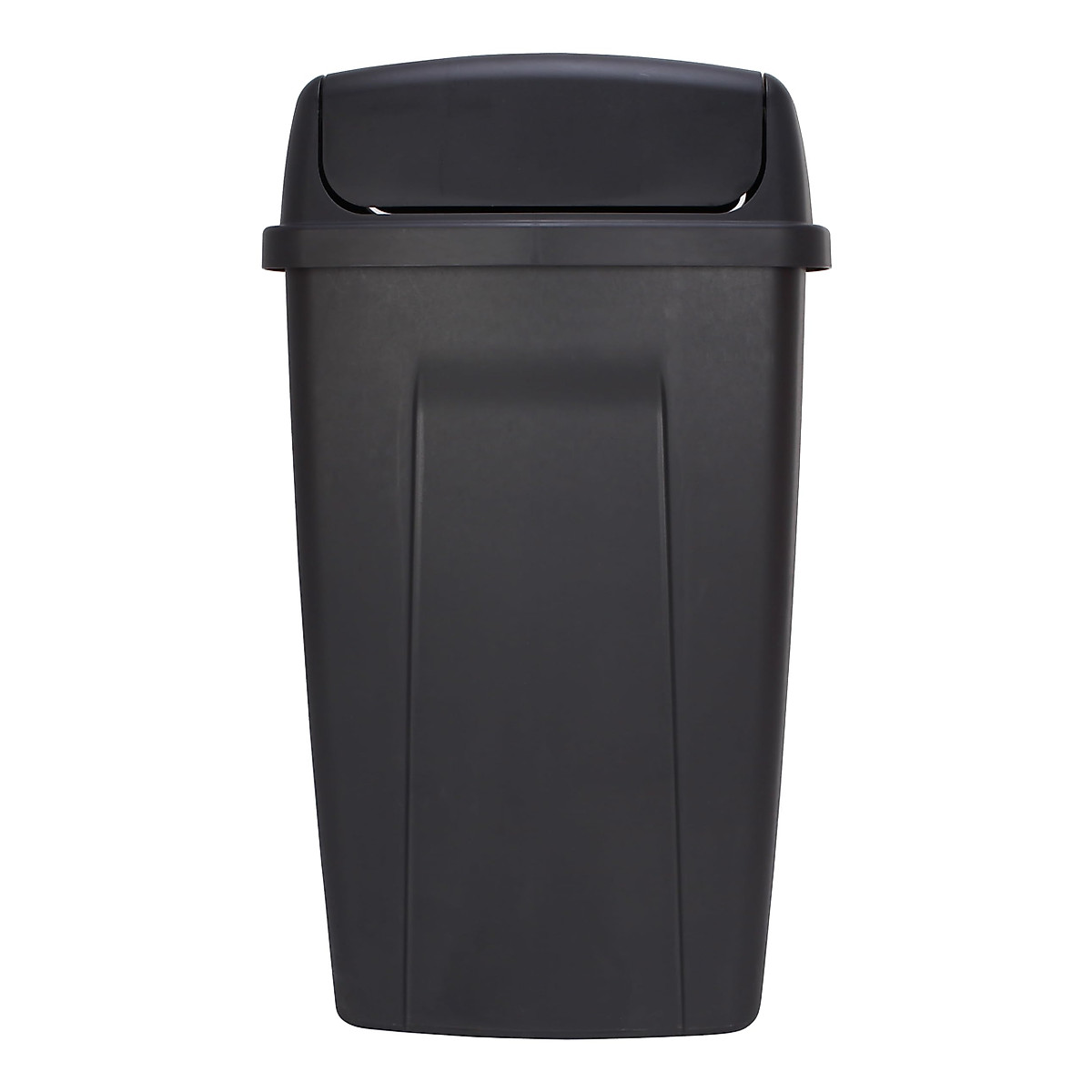 BMHSN 13 Gallon Trash Can, Plastic Swing Top Kitchen Garbage Trash Can, Black