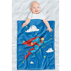 LOGOVISION Superman Lightweight Baby Blanket, 30"X40", Up Up and Away Unisex for Infants Girls & Boys