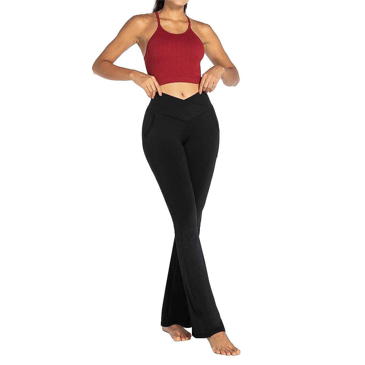 Sunzel Yoga Pants for Women with Pockets 30" Inseam Black XX-Large