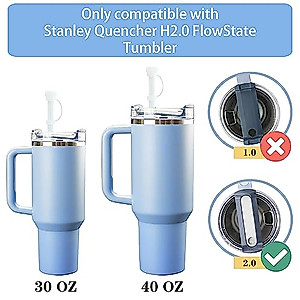 10 Pieces Spill Stopper for Stanley 40 oz/ 30 oz Tumbler with Handle, Silicone Leak Stopper Compatible with Stanley Quencher H2.0 FlowState Tumbler 40 oz for Leak Proof