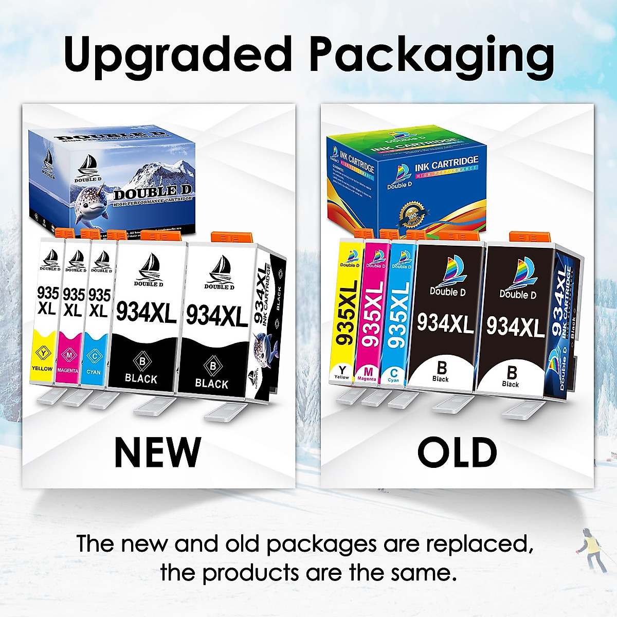 DOUBLE D 934 and 935 Ink Cartridges Compatible Replacement for HP 934XL 935XL for HP Officejet Pro 6830 6230 6815 6835 6812 6820 6220 6810 Printers (2 BK,1 C,1 M,1 Y, 5Pack)